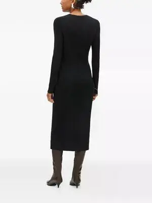 Another Tomorrow Curved-seam Midi Dress