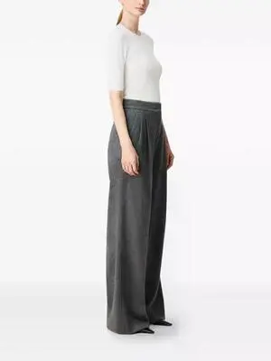 Another Tomorrow Pleated Wide-leg Trousers