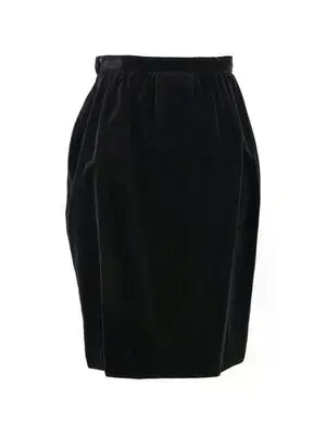 Saint Laurent Rive Gauche Velvet Pencil Skirt
