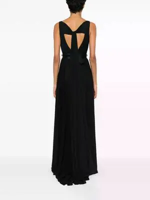 ALESSANDRO LEGORA Crystal-embellished V-neck Maxi Dress