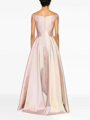 ALESSANDRO LEGORA Satin Off-shoulder Maxi Dress