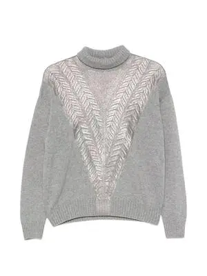 D.exterior Metallic Cable-knit Sweater