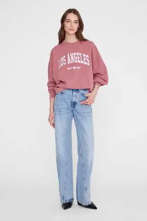 ANINE BING Miles Los Angeles University Sweatshirt - Earth Red