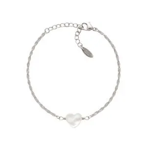 Kris Nations Mother Of Pearl Heart Bracelet - Silver