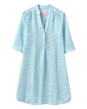 PINK HOUSE Linen Decima Dress Sealeaf - Blue