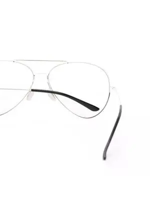 Gucci Double-bridge Pilot-frame Sunglasses - Silver