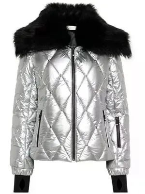 Palm Angels Reflective Quilted Ski Jacket - Silver