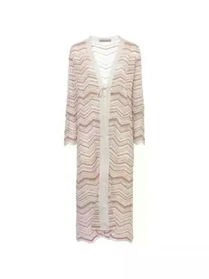 D.exterior Light Pink Chevron Knit Cardigan