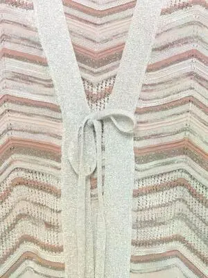 D.exterior Light Pink Chevron Knit Cardigan