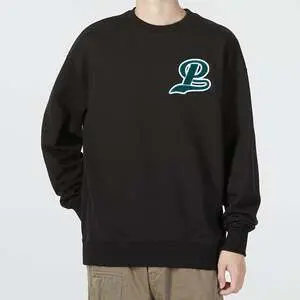 PUMA Team Crew Logo Sweatshirt 'black Green