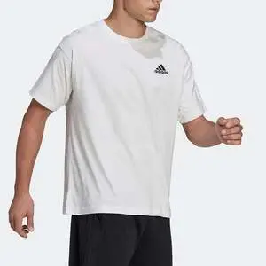 Adidas Logo Solid Color Round Neck Loose Short Sleeve Couple Style White
