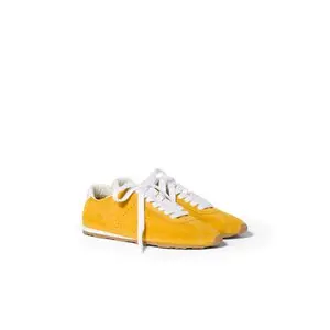 Miu Miu Plume Suede Lace-up Sneakers - Sunny Yellow