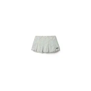 Miu Miu Pleated Checked Mini Skirt