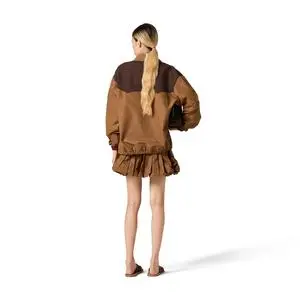 Miu Miu Pleated Gingham Check Mini Skirt - Caramel