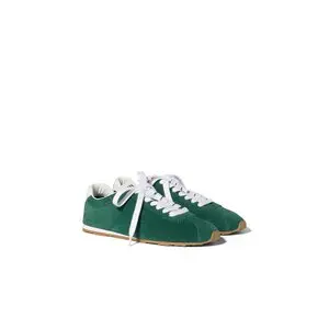 Miu Miu Plume Suede Lace-up Sneakers - Oleander Green