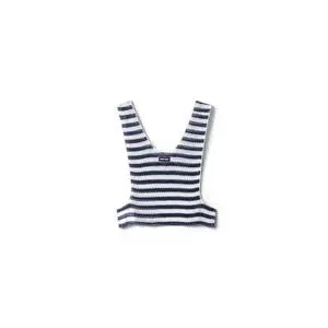 Miu Miu Striped Knit Cropped Top With Jacquard Logo
