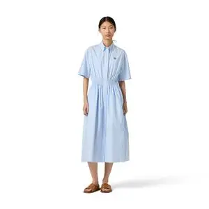 Miu Miu Gingham Check Shirt Dress With Embroidered Logo