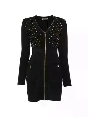 Elisabetta Franchi Stud-embellished Diamond-quilted Mini Dress