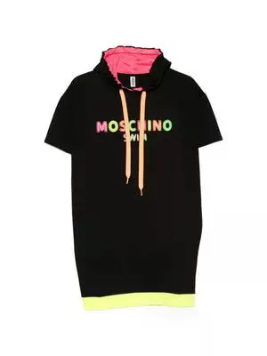 Moschino Print Drawstring Mini Dress - Black