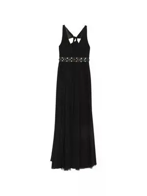 ALESSANDRO LEGORA Crystal-embellished V-neck Maxi Dress - Black