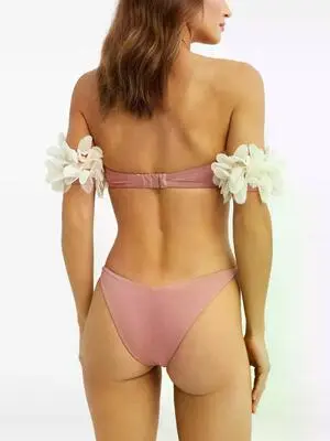 LA REVECHE Kamila Flower-appliqué Bikini Top