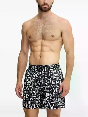 EA7 Graphic Print Swim Shorts
