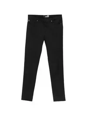 Moschino Slim Fit Jeans With Logo Patch - Black