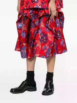 Comme Des Garçons Floral Print Midi Skirt