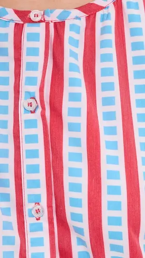 Addison Bay Striped Puff Sleeve Sailor Dress