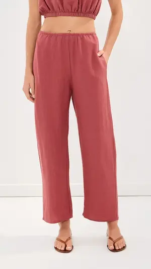 LE BOP Kelsey Cropped Mid Rise Pants - Marsala