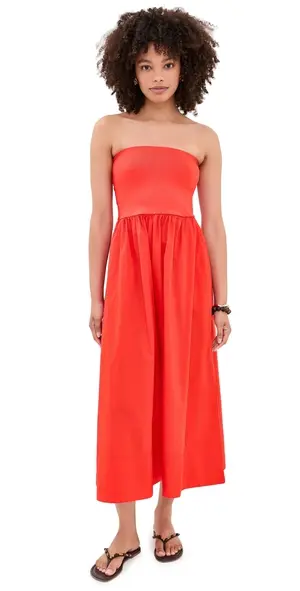 Z Supply Sunsought Strapless Midi Dress - Lychee