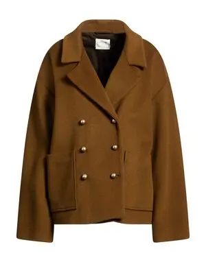 FORTE_FORTE Double-breasted Coat In Virgin Wool, Polyamide, And Cashmere