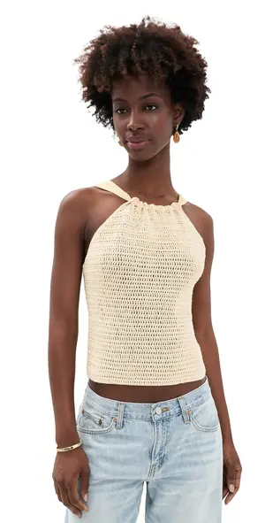 Ba&sh Cedric Crochet Halter Neck Tank Top - Multico