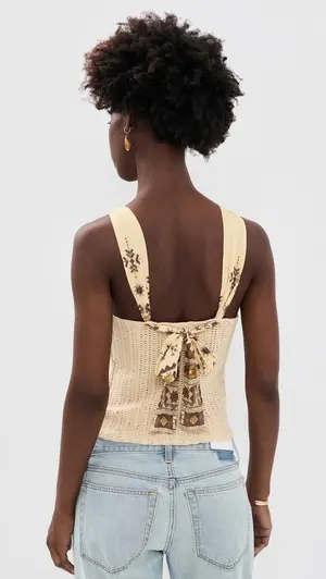Ba&sh Cedric Crochet Halter Neck Tank Top