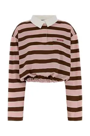 Prada Embroidered Cotton Oversize Polo Shirt - Multicolor