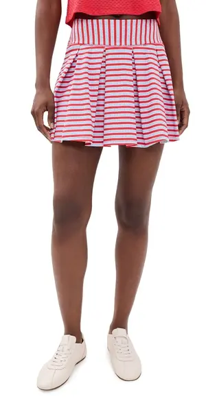 Addison Bay Pleated Racquet Skort With Stripe Print
