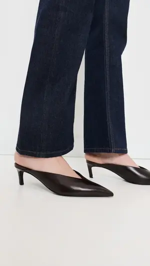 Schutz Loren Mid Mules - Dark Brown