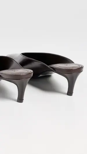 Schutz Loren Mid Mules - Dark Brown