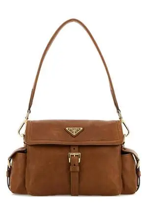 Prada Camel Nappa Leather Explore Shoulder Bag - Brown