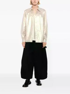 Comme Des Garçons Perforated Metallic-effect Shirt