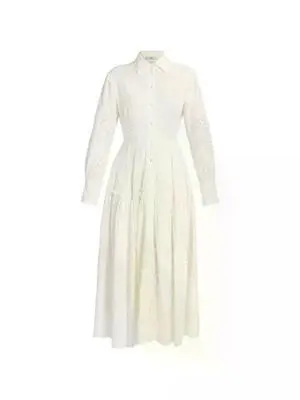 Erdem Embroidered Shirt Dress - White