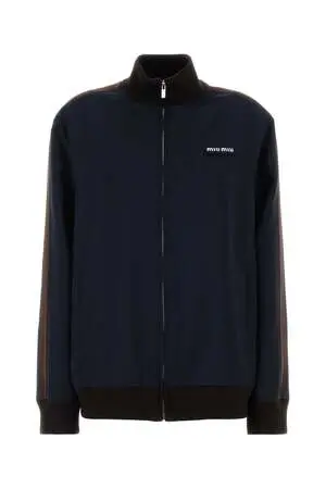 Miu Miu Navy Mohair Blend Sweatshirt - Blue