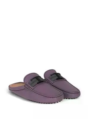 TOD'S T Timeless Pebbled Leather Mules