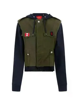 MERCI Layered-design Frayed-edge Jacket