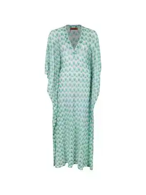 Missoni Zigzag-knit V-neck Dress - Blue