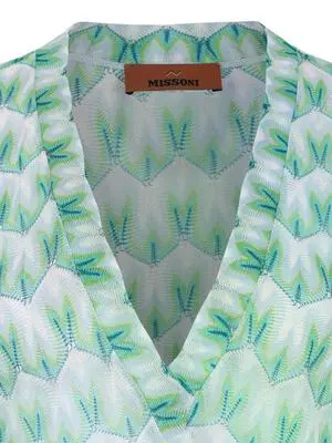 Missoni Zigzag-knit V-neck Dress