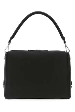 Fendi Lather Lui Large Shoulder Bag - Black