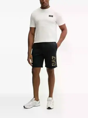 EA7 Emporio Armani Logo Print Jersey Shorts - Blue