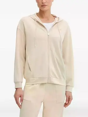 EA7 Logo Plaque Zip-up Hoodie - Neutrals