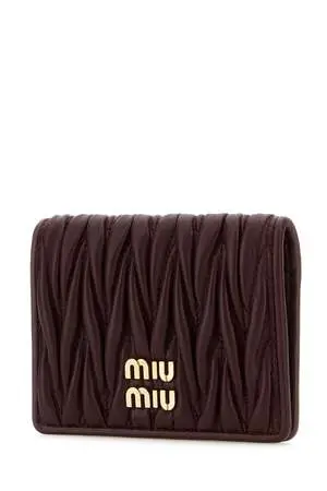 Miu Miu Burgundy Nappa Leather Card Holder